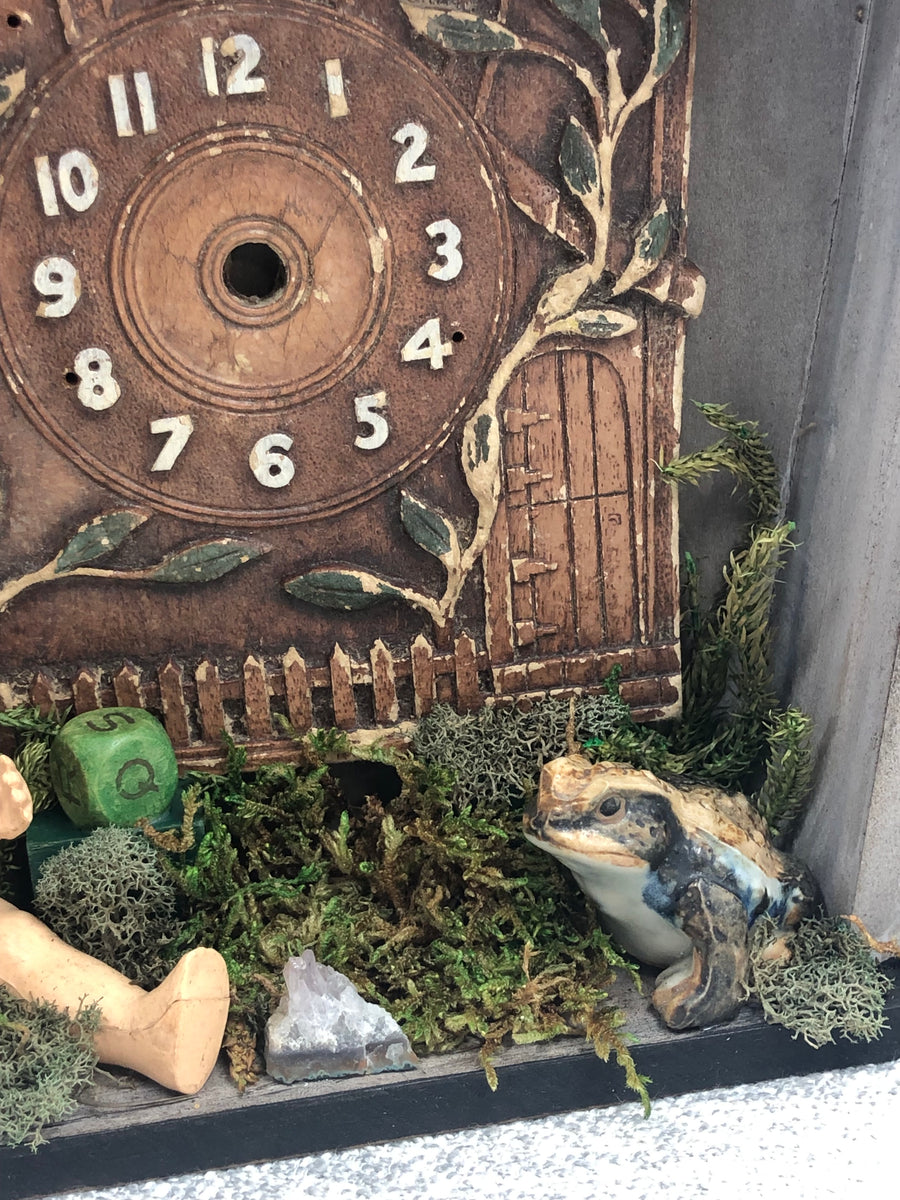 Cottage Core Storybook Clock Assemblage – Renouveau99